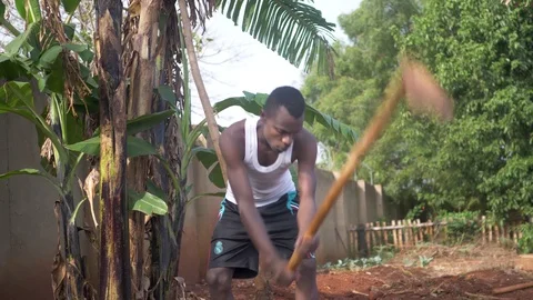 A slow motion shot of an African man dig... | Stock Video | Pond5