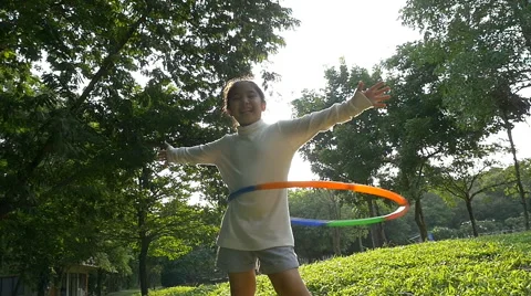 Slow motion shot : Happy Asian little gi... | Stock Video | Pond5