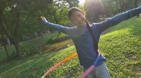 Slow motion shot : Happy Asian little gi... | Stock Video | Pond5