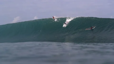 Slow Motion Shot Of Male Surfer Surfboar... | Stock Video | Pond5