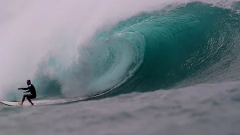 Slow Motion Shot Of Male Surfer Surfboar... | Stock Video | Pond5