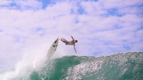 Slow Motion Shot Of Shirtless Man Fallin... | Stock Video | Pond5