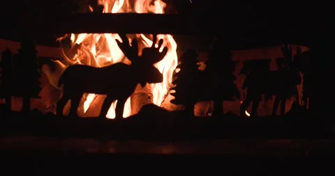 slow motion side view of fire pit and mo... | Stock Video | Pond5