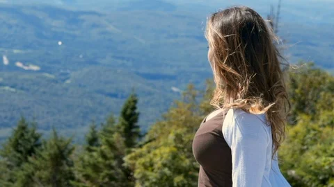 Slow Motion of Side View Young Brunette ... | Stock Video | Pond5