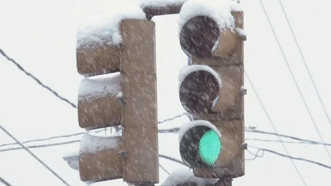 Traffic Light Snow Stock Video Footage | Royalty Free Traffic Light ...