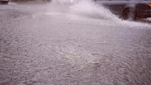 Slow motion, Swift stream of rainwater f... | Stock Video | Pond5