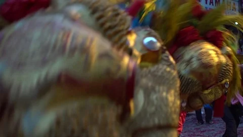 Slow motion Taiwanese dragon dance front... | Stock Video | Pond5