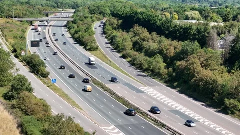 Slow motion Traffic along M25 Motorway ... | Stock Video | Pond5