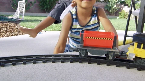 Slow motion of two kids playing and look... | Stock Video | Pond5