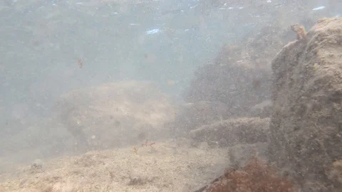 Slow motion underwater view of rock fall... | Stock Video | Pond5