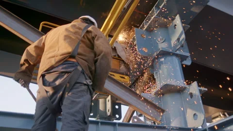 Slow-motion view of a construction worke... | Stock Video | Pond5