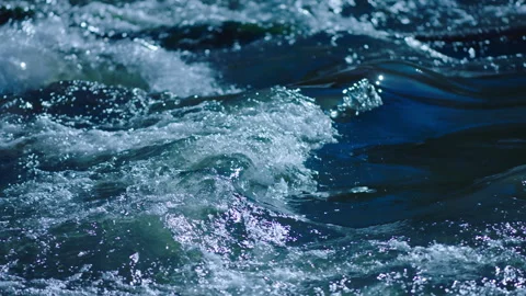 Slow Motion View Of Strong Current In Ri... | Stock Video | Pond5