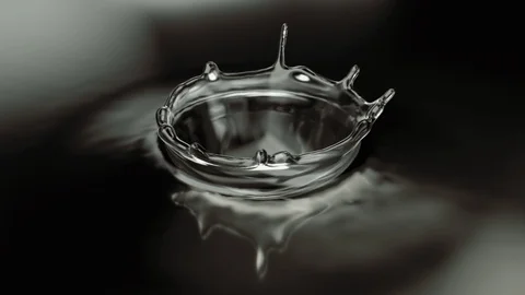 Slow motion Water drop collision with wa... | Stock Video | Pond5