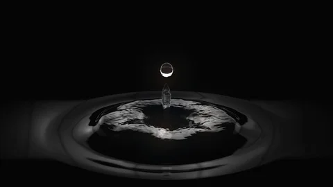 Slow motion Water drop collision with wa... | Stock Video | Pond5