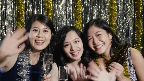 slow motion of young asian girls waving ... | Stock Video | Pond5