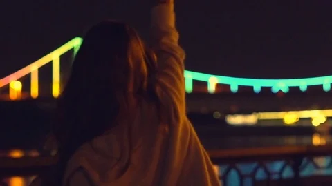 Slow motion. a young blonde girl with lo... | Stock Video | Pond5