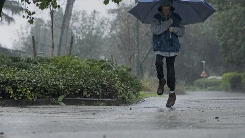 Slow motion of a young boy jumping in th... | Stock Video | Pond5