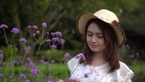 Slow motion,Beautiful Asian girl smiling... | Stock Video | Pond5