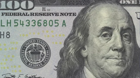 Slow zoom on 100 dollar bill money | Stock Video | Pond5