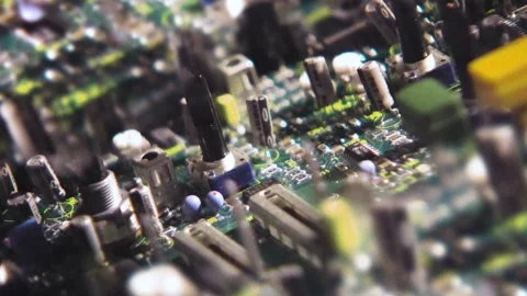 Slow Zoom In Analog Circuit Board. Macro... | Stock Video | Pond5