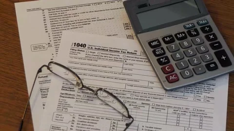 Slow zoom out, fast zoom in of IRS form ... | Stock Video | Pond5