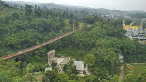 Slow Zoom Out Theme Park Castle Bridge C... | Stock Video | Pond5