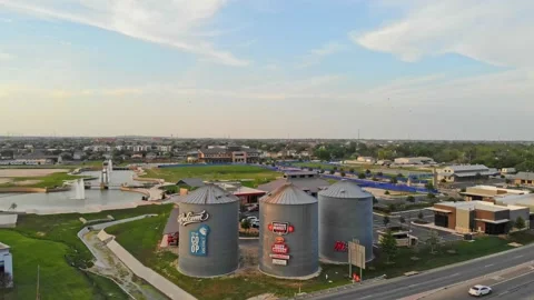 Slowly flying towards iconic silos that ... | Stock Video | Pond5