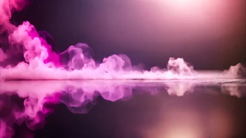 Slowly moving pink smoke pompom ice shee... | Stock Video | Pond5