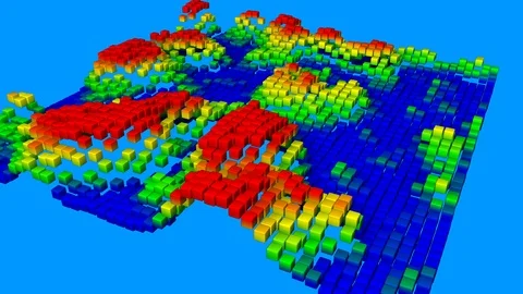 Slowly rotating, animated 3D bar graph, ... | Stock Video | Pond5