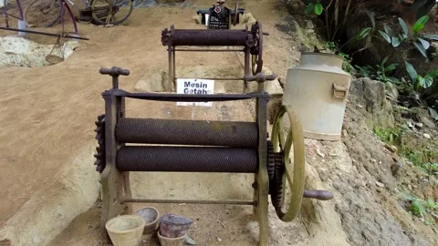 Slowly tracking rubber roller machine | Stock Video | Pond5