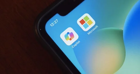Slowly zoom out Microsoft Copilot and Mi... | Stock Video | Pond5