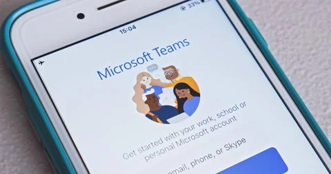 Slowly zoom out Microsoft Teams app logo | Stock Video | Pond5