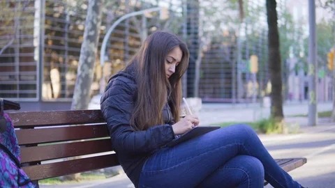 Slowmotion shot of a woman drawing on di... | Stock Video | Pond5
