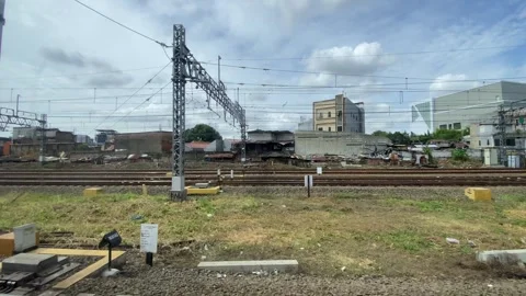 Slum area near railway as seen from insi... | Stock Video | Pond5