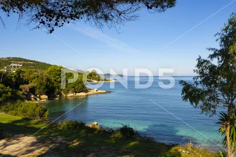 Small bay with beach in Ksamil, Albania Stock Photo #141243000