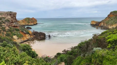 Small beach inlet along Great Ocean Road... | Stock Video | Pond5