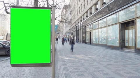 Small billboard sign with green screen i... | Stock Video | Pond5