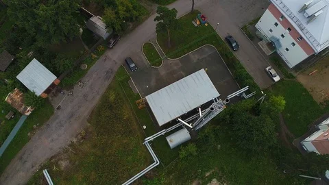 Small boiler room on the background of t... | Stock Video | Pond5