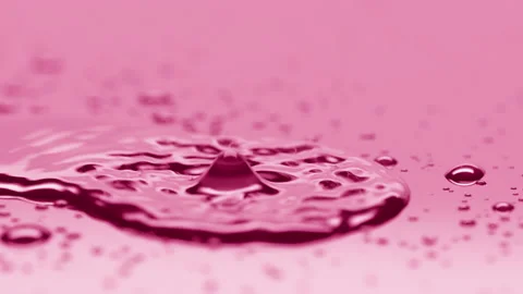 Small drop falls on big one creating rip... | Stock Video | Pond5