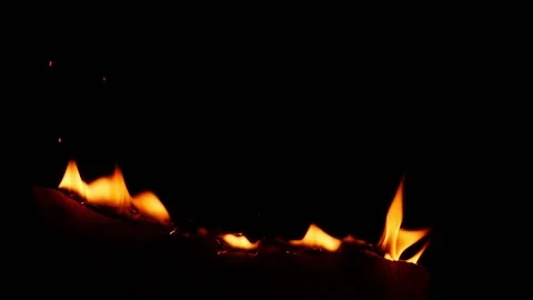 Small fire flames with black background,... | Stock Video | Pond5