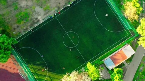 Small football field on the street in th... | Stock Video | Pond5