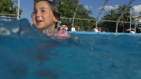 Swimming Little Girl Diving Stock Videos – Royalty-Free HD & 4K Videos