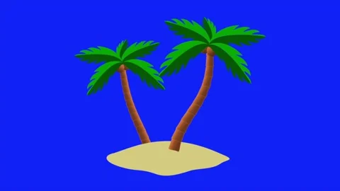 Small island video animation on blue scr... | Stock Video | Pond5