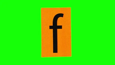 The small letter f on orange rectangle s... | Stock Video | Pond5