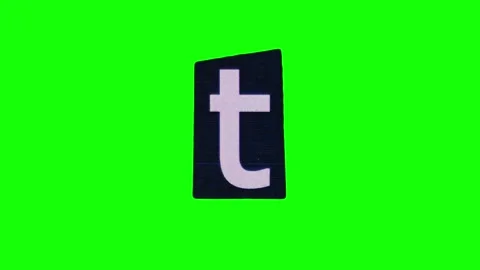 Small letter t on dark blue rectangle st... | Stock Video | Pond5