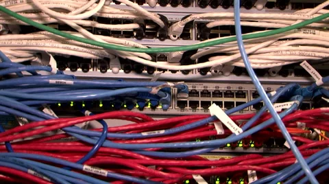small messy server room in school buildi... | Stock Video | Pond5