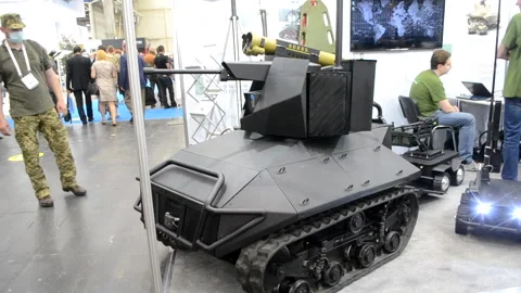 Small military battle tank. New modern c... | Stock Video | Pond5