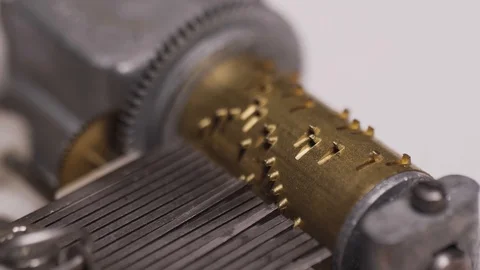 small music box mechanism rotating macro... | Stock Video | Pond5