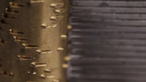 small music box mechanism rotating macro... | Stock Video | Pond5