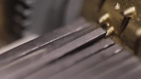 small music box mechanism rotating macro | Stock Video | Pond5